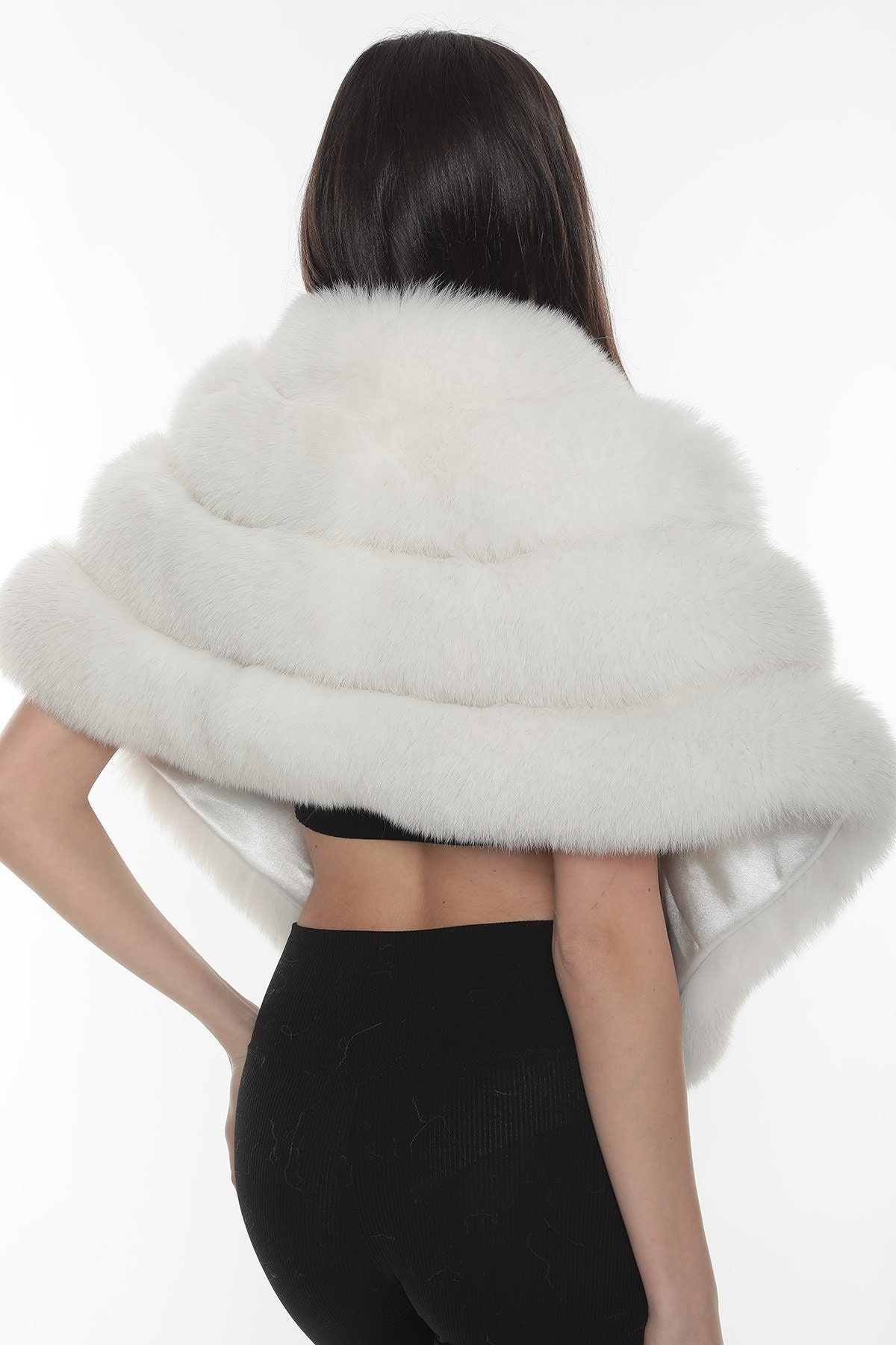 White Fur Wrap Fox Fur Stole Fox Fur Shawl Bridal Wrap Bridal - Etsy