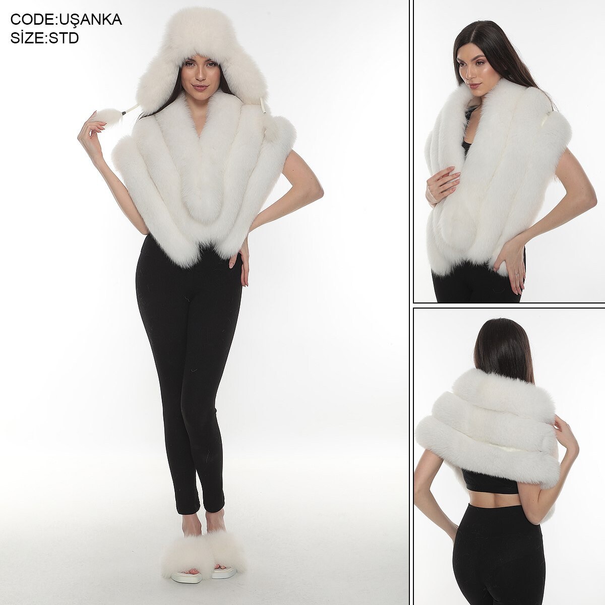 3 Line White Fur Wrap Fox Fur Stole Fox Fur Shawl Bridal Wrap - Etsy