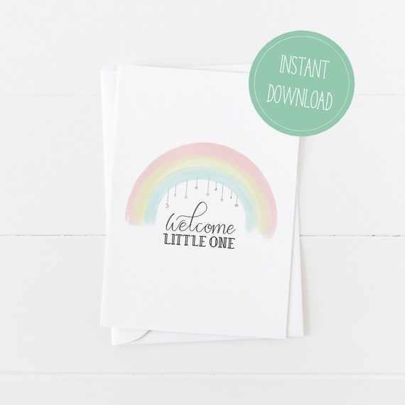 Welcome Little One Printable Digital Card Welcome Baby | Etsy