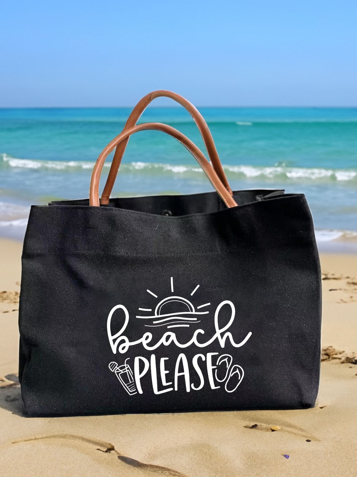 Beach Bag-beach Please Canvas Tote Bag-personalized Beach Bag-bea62024 ...