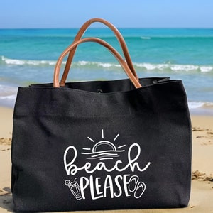 Beach Bag-beach Please Canvas Tote Bag-personalized Beach Bag-bea62024 ...