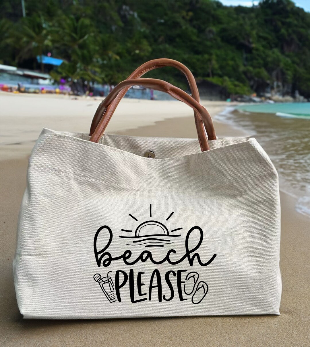 Beach Bag-beach Please Canvas Tote Bag-personalized Beach Bag-bea62024 ...