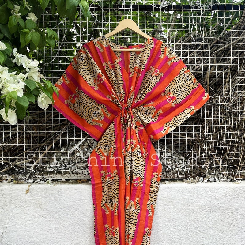 Leopard Print Silk Kaftan - Etsy