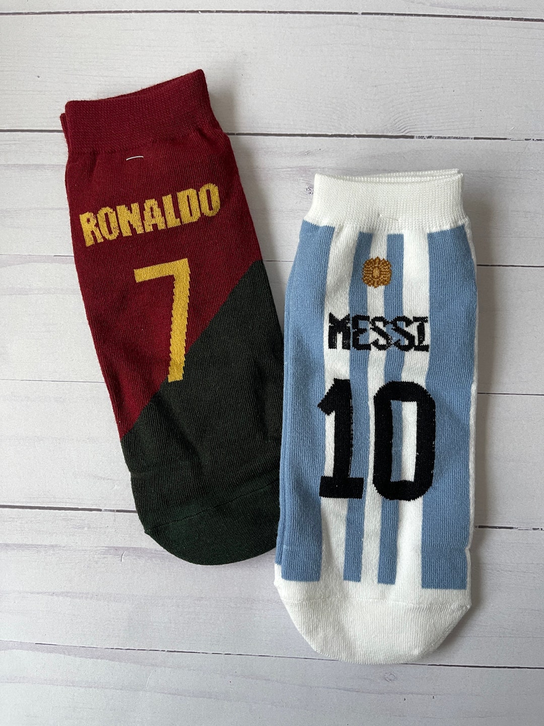 Soccer Players Gift, Messi Ronaldo Soccer Fan Socks, Low Cut Ankle ...