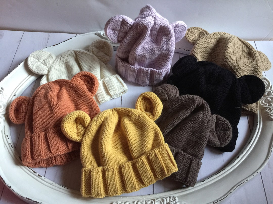 Baby Bucket Hat Baby Beanie Knit Crochet Hat With Mickey Ears ...