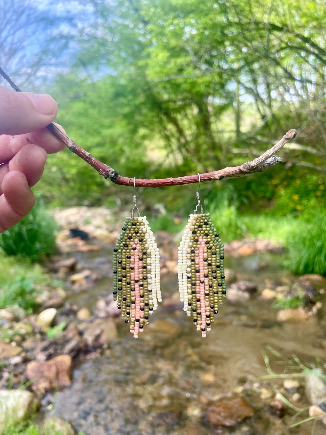 Big Rainbow Trout Dusters, Handmade, Beaded - Etsy