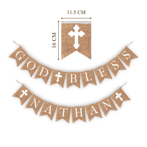 God Bless Banner PRINTABLE Custom Banner DIY Baptism - Etsy