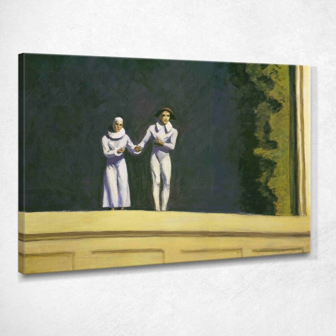 Two Comedians Two Actors Edward Hopper Rahmen Druck auf Leinwand EHO45 ...