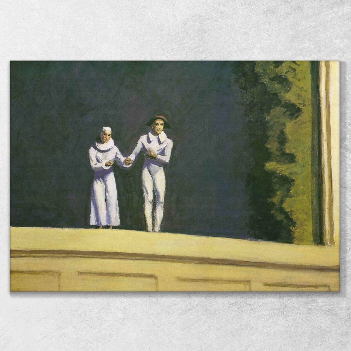 Two Comedians Two Actors Edward Hopper Rahmen Druck auf Leinwand EHO45 ...