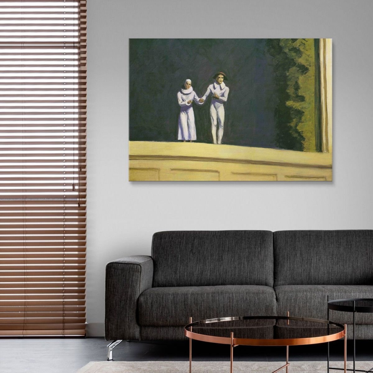 Two Comedians Two Actors Edward Hopper Rahmen Druck auf Leinwand EHO45 ...