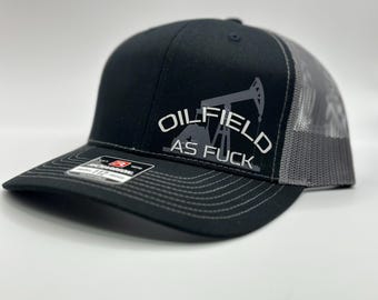 New Oilfield Two Tone Trucker Hat, Roughneck, Gift for Dad, Working Class, Blue Collar, Oilfield ...