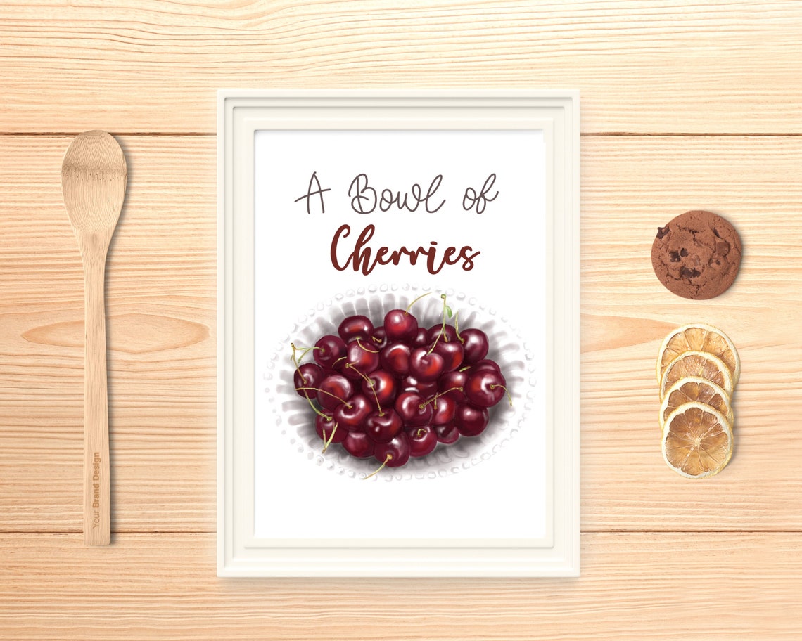 Printable Wall Art, A Bowl of Cherries, Idiom, Cherry Poster, Living ...