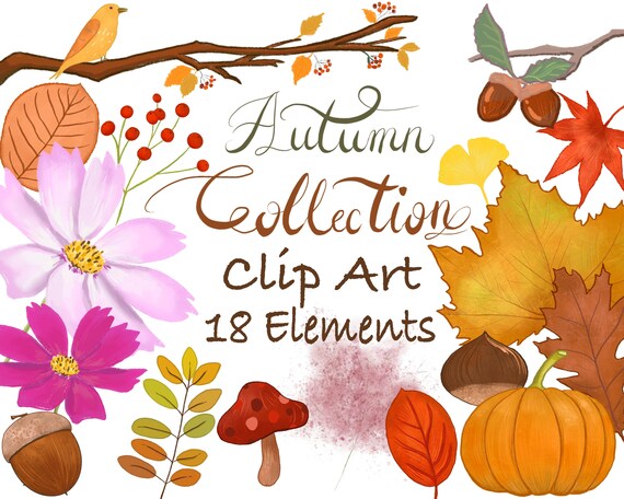 Autumn Clipart the Fall Clipart Seasonal Printable Digital | Etsy