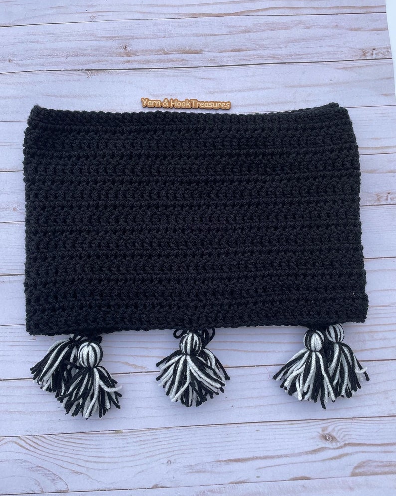 Goth Snood Black Goth Scarf Wednesday Snood Enid Snood - Etsy