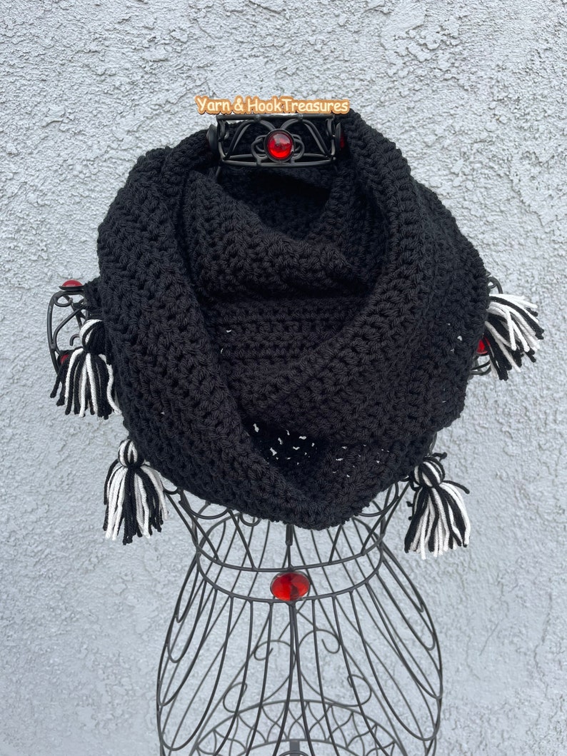 Goth Snood Black Goth Scarf Wednesday Snood Enid Snood - Etsy