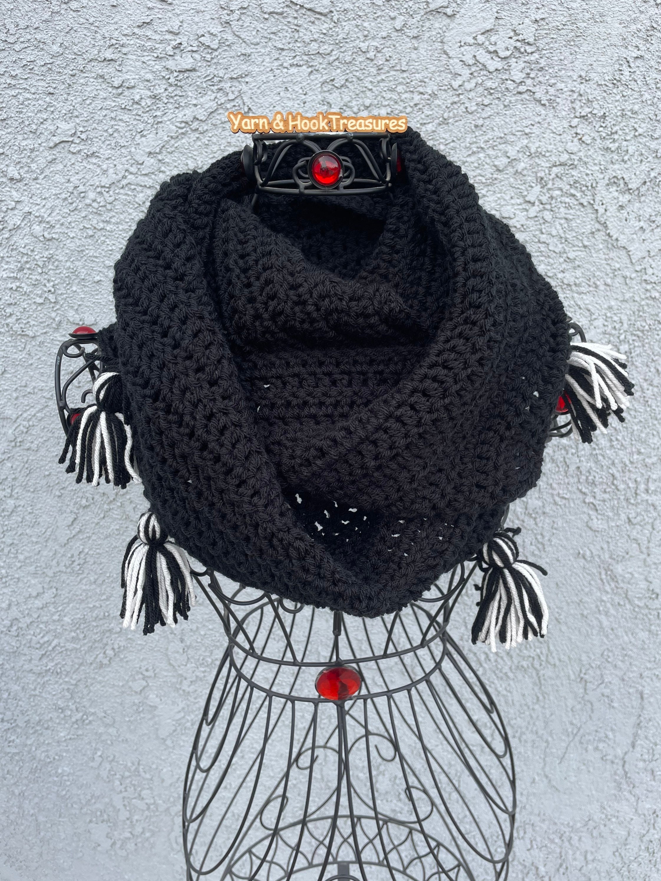 Goth Snood Black Goth Scarf Wednesday Snood Enid Snood - Etsy
