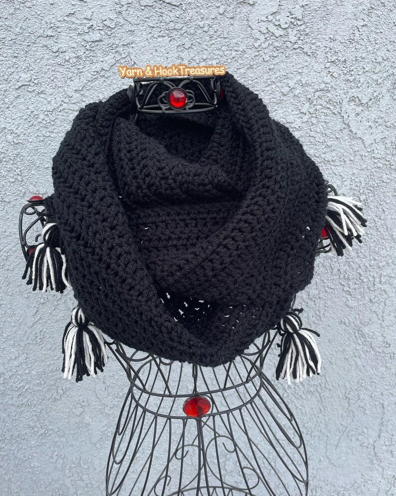 Goth Snood Black Goth Scarf Wednesday Snood Enid Snood - Etsy
