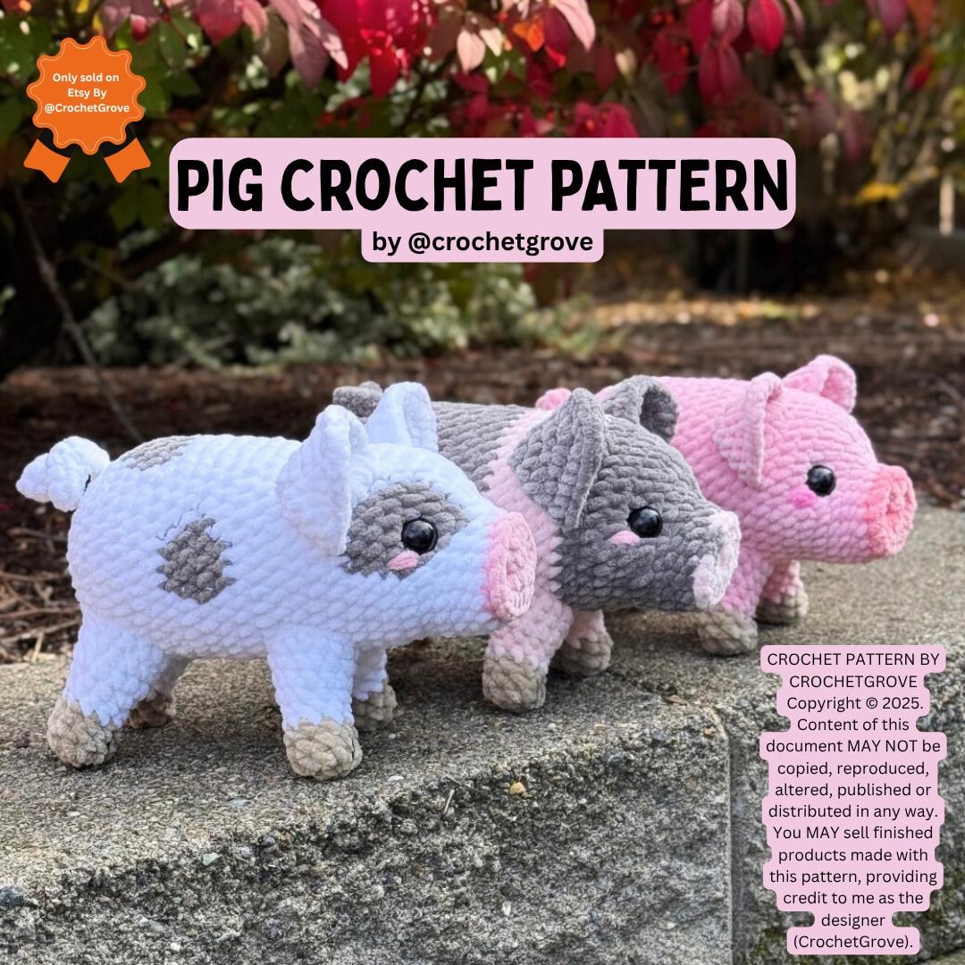 Pig Crochet Pattern | Amigurumi Pig Plush | Yorkshire, Hampshire ...