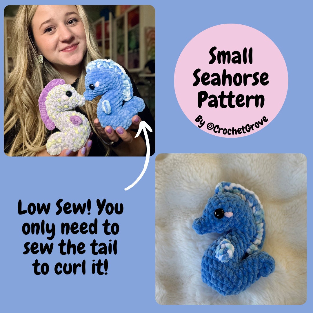 Low Sew Small Seahorse Pattern Crochetgrove - Etsy