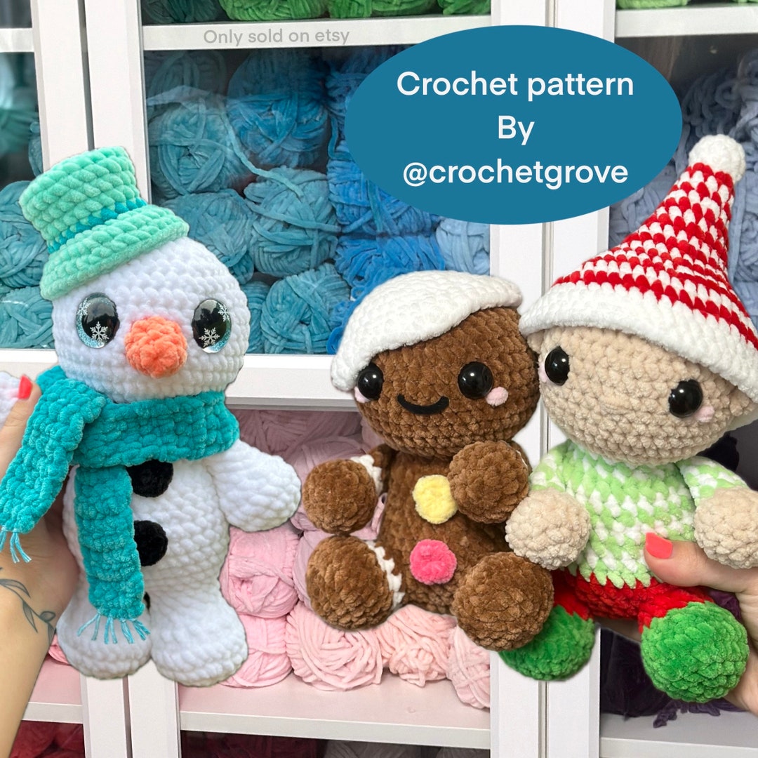 Snowman, Gingerbread Man, Elf, Sitting and Standing Patterns Low Sew ...