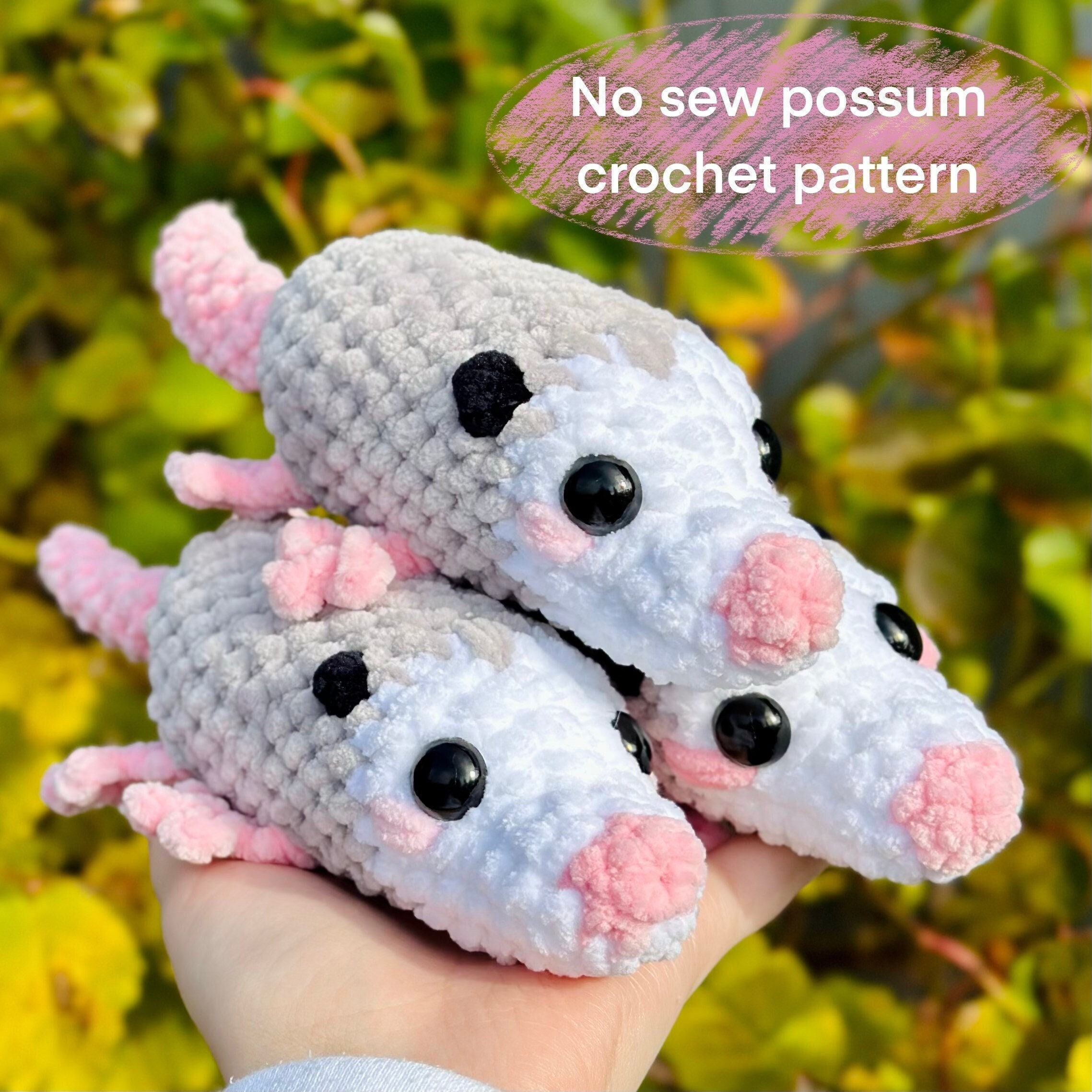 Crochet No Sew Possum and Mouse Pattern - Etsy Canada