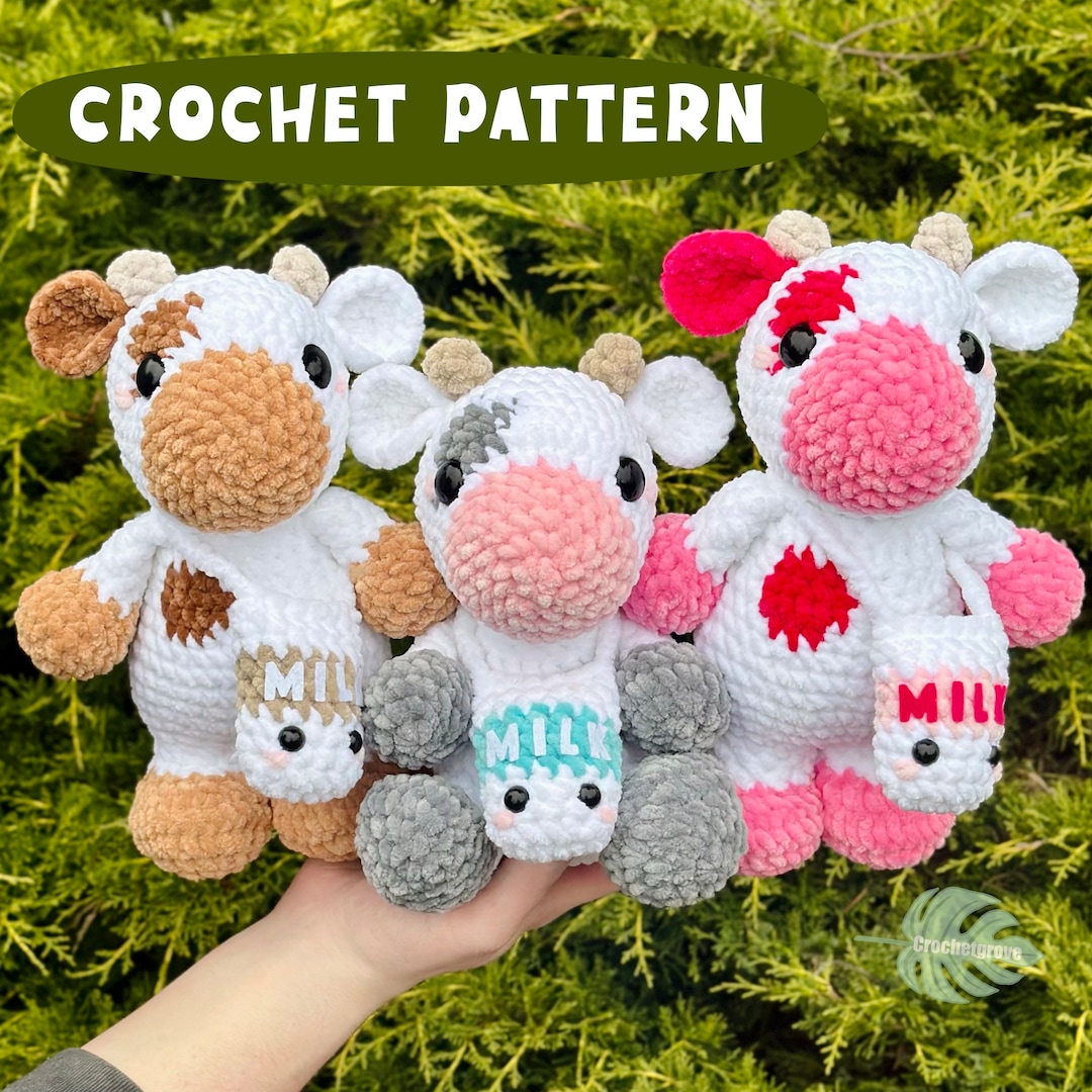 Cow Crochet Pattern Crochet Pattern, Sitting Cow, Standing Cow ...
