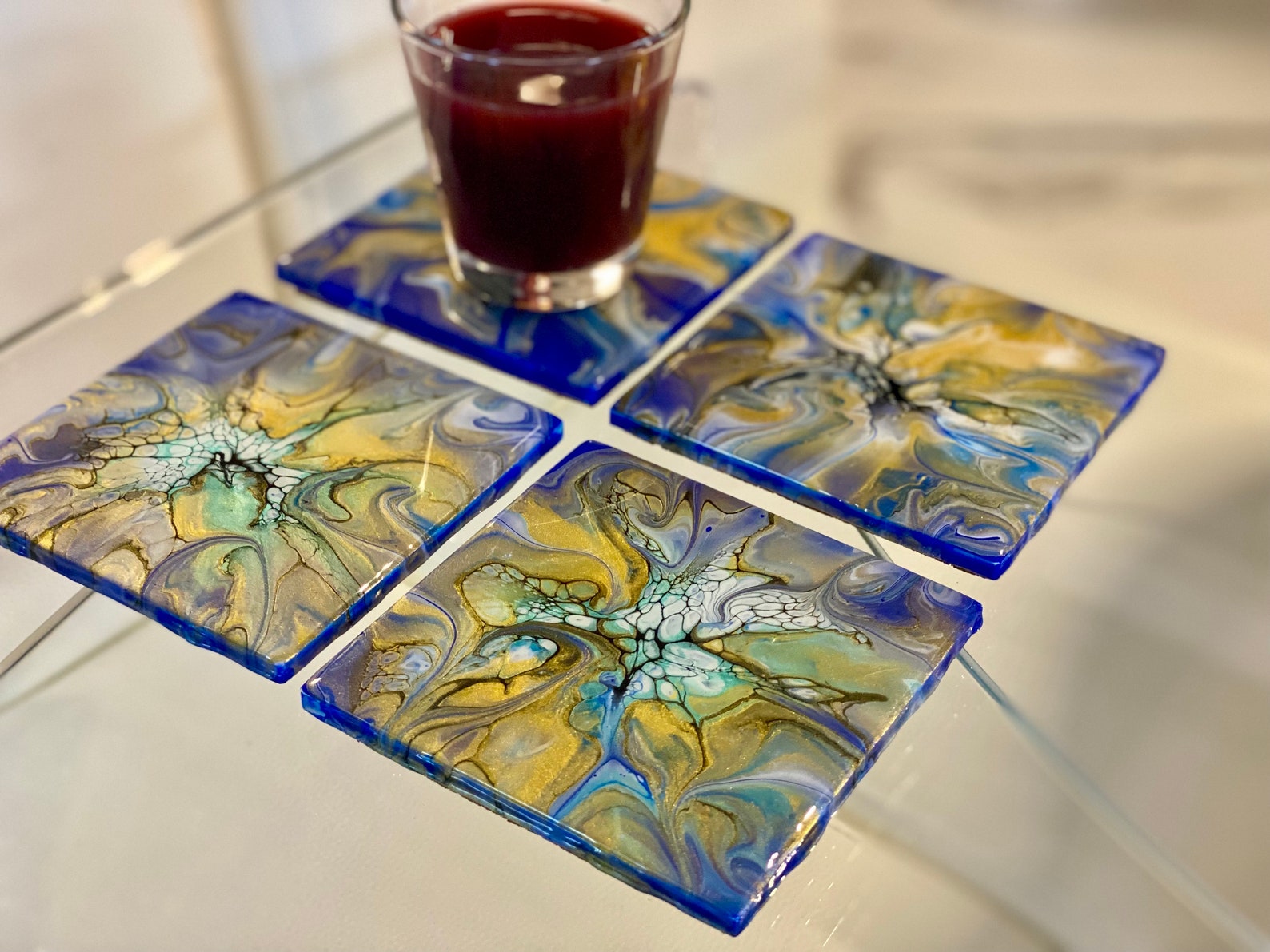 Coasters Set, Original Art Coasters, Ceramic Coasters, Gift for Home ...