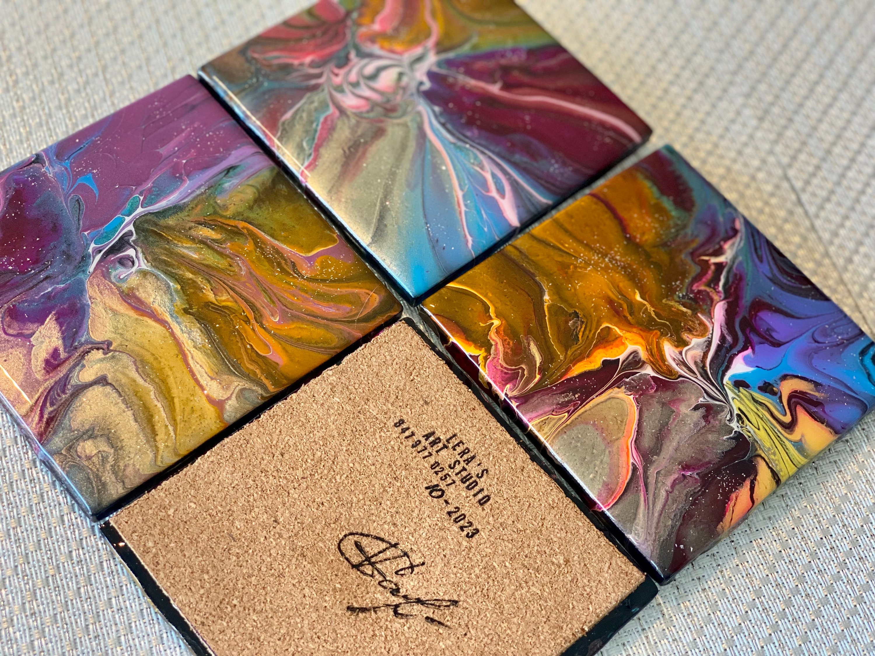 Coasters Set, Original Art Coasters, Ceramic Coasters, Gift for Home ...