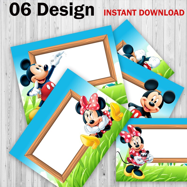 Mickey Mouse Label, Mickey Label, Mickey Mouse Tag Cards, Mouse Label ...