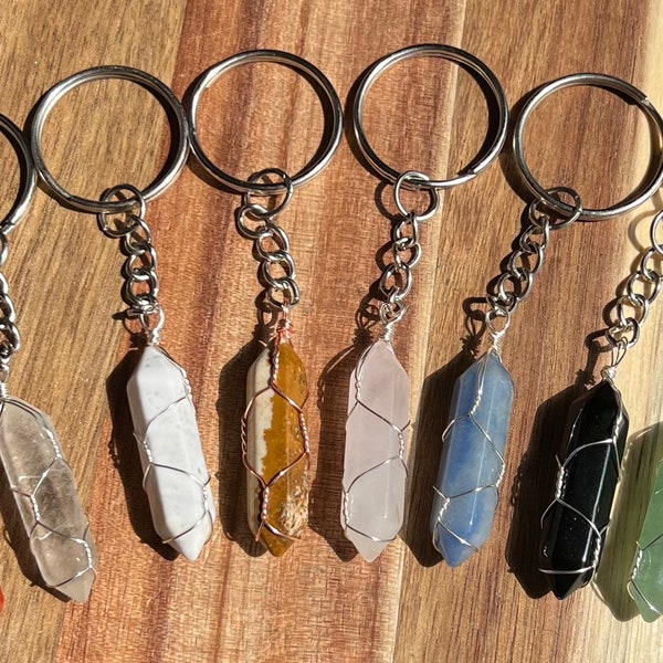 Gemstone Keychain - Etsy