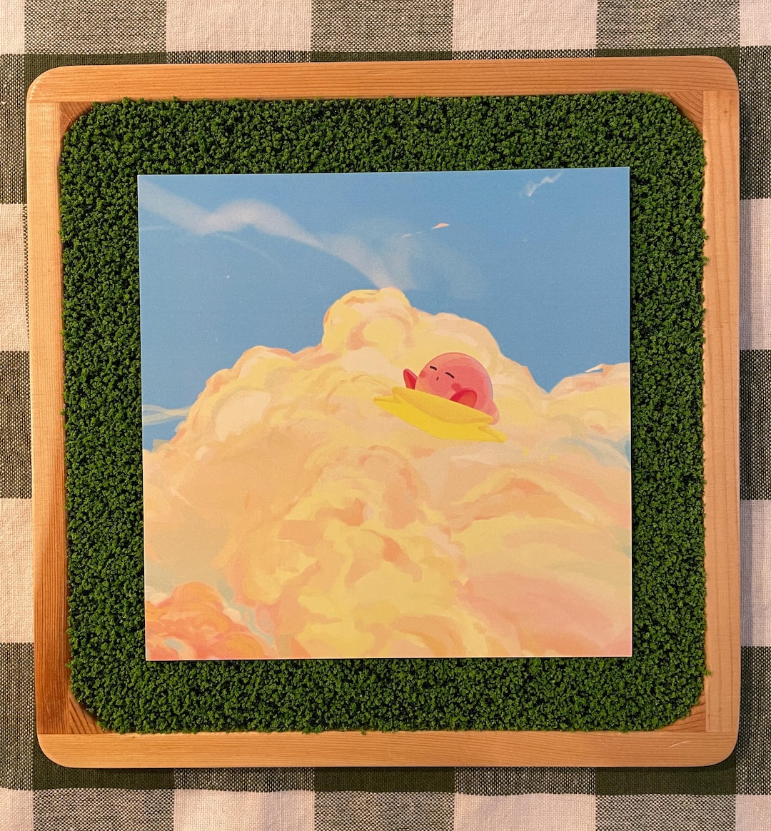 Kirby Inspired Print | Kirby in the Clouds | Cute Kirby Print | Cozy ...