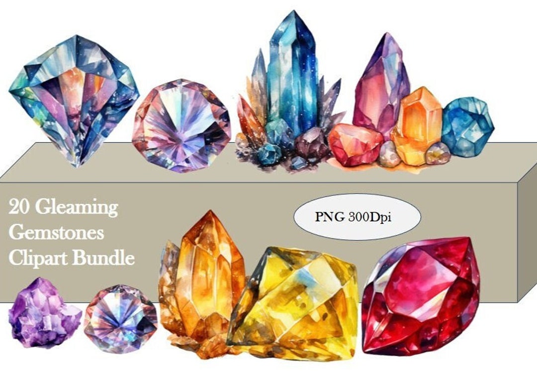 Gemstone Clipart Bundle PNG High Resolution Instant Download - Etsy