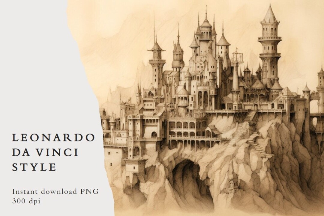 Leonardo Da Vinci Inspired Digital Art Bundle Printable - Etsy