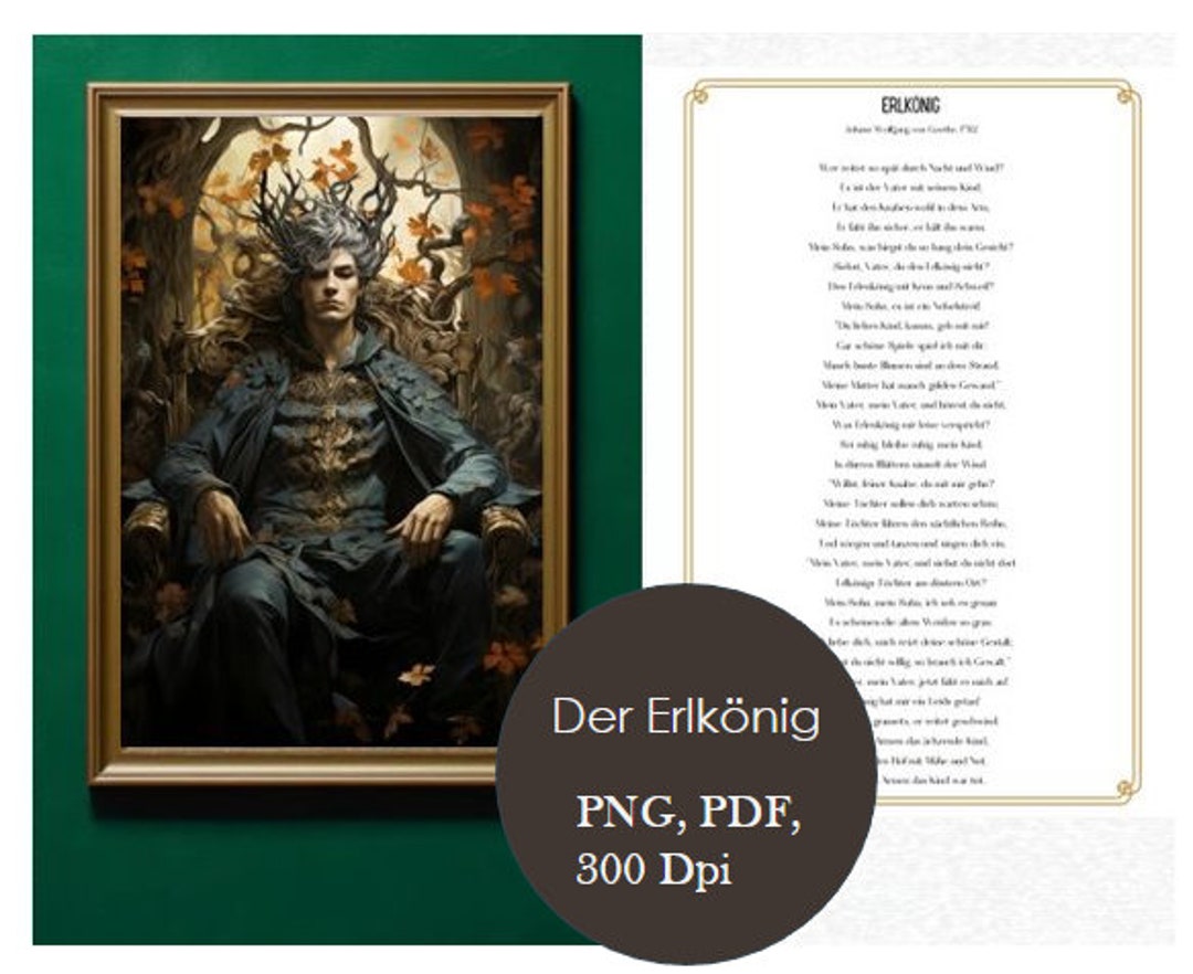 The Erl King Enchanting Acrylic Style Digital Art With Poem - Etsy