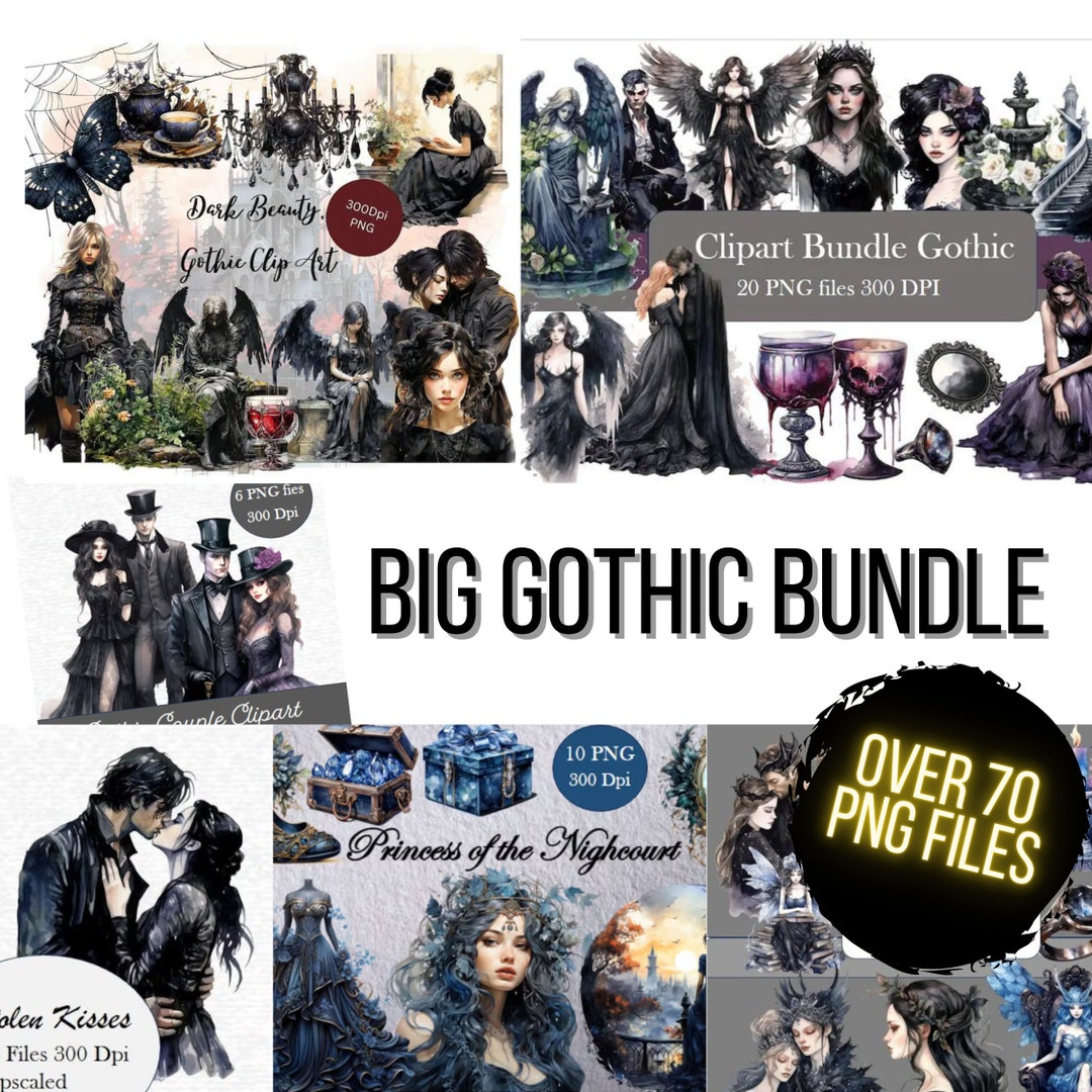 Gothic PNG Bundle 70 High-resolution 300 DPI Images for - Etsy