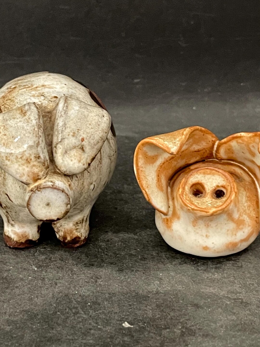 Two Vintage Studio Pottery Small Pigs. - Etsy