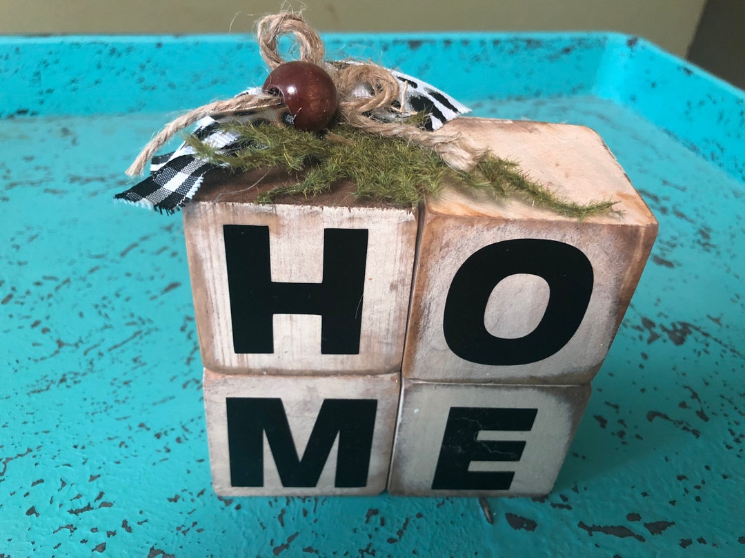 Wood Block Decor Rustic Decor Farmhouse Style Tiered Tray Decor Shelf ...