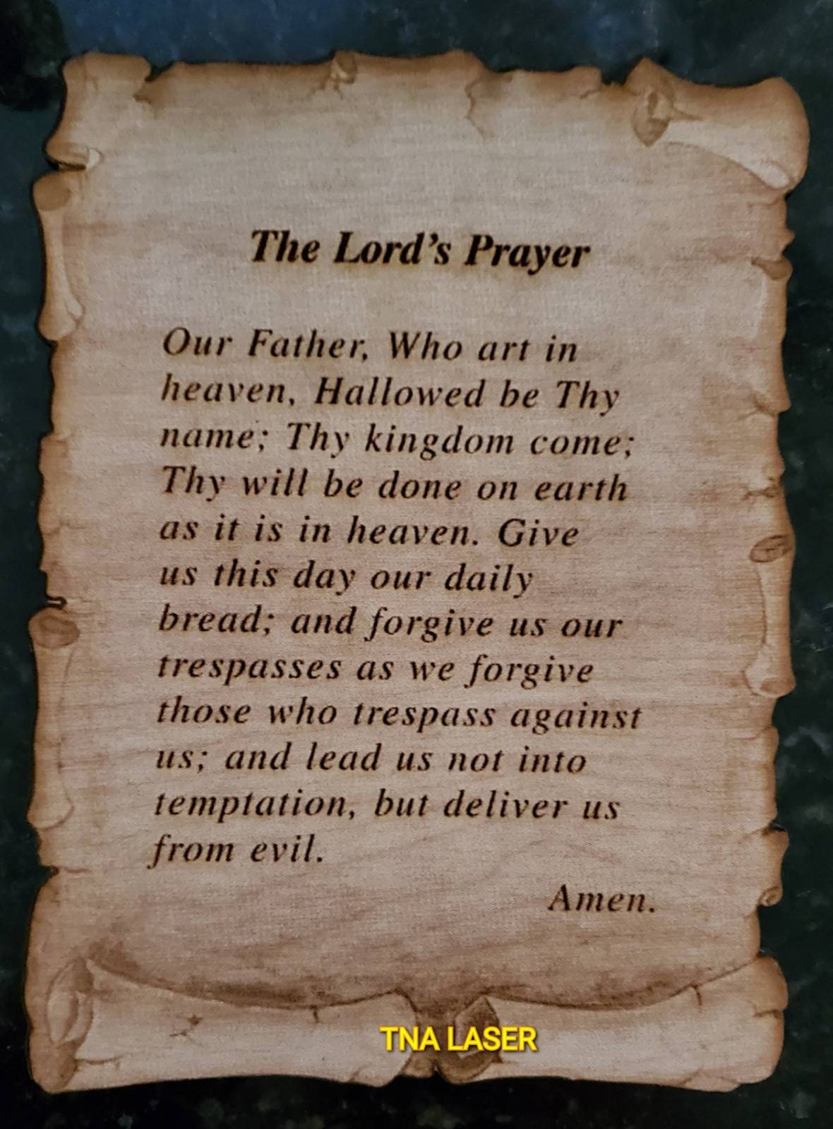 Glowforge Ready File 8 X 5.8 the Lords Prayer Scroll, Jesus, Prayers ...