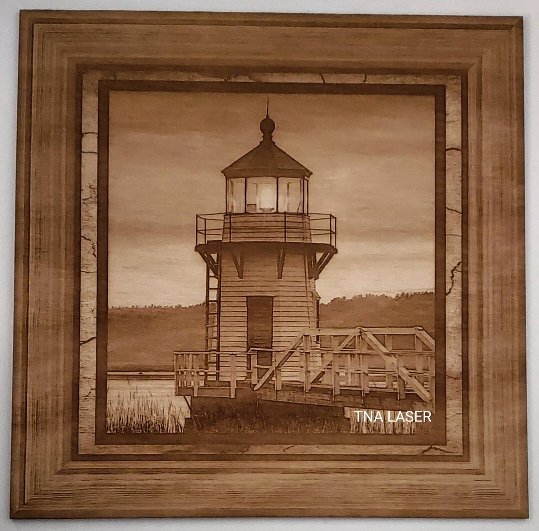Glowforge Digital Laser Ready Design File - Lighthouse Art - Wood ...