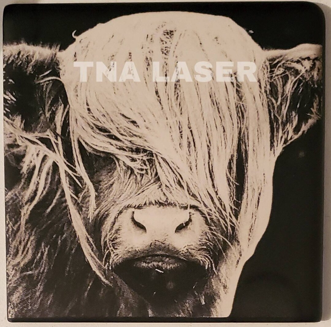 Glowforge Digital Laser Ready Design File - Highland Cow Ceramic Tile ...