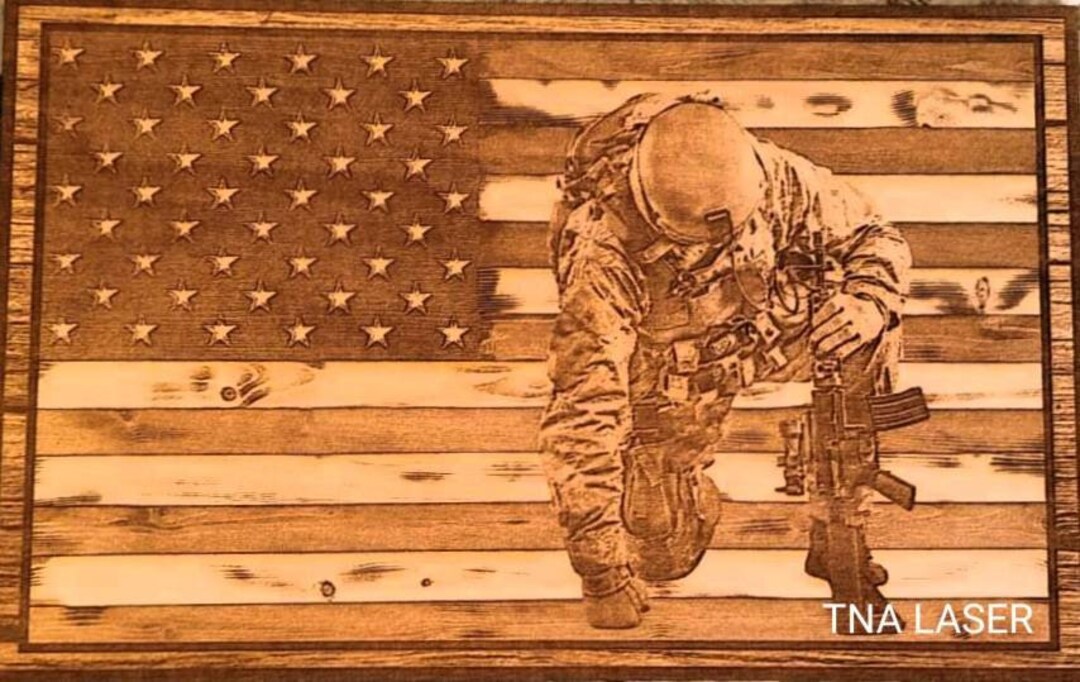 Glowforge Digital Laser Ready Design File - Soldier Memorial American ...