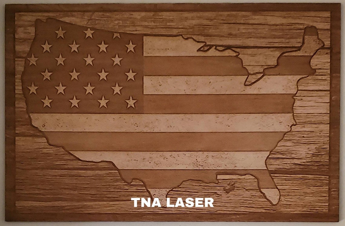 Glowforge Digital Laser Ready Design File United States Map - Etsy