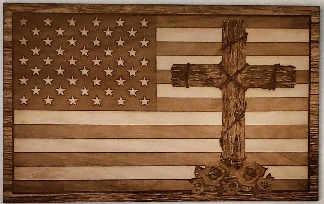 Glowforge Laser Ready File Rose Cross Wood Engraving - Etsy