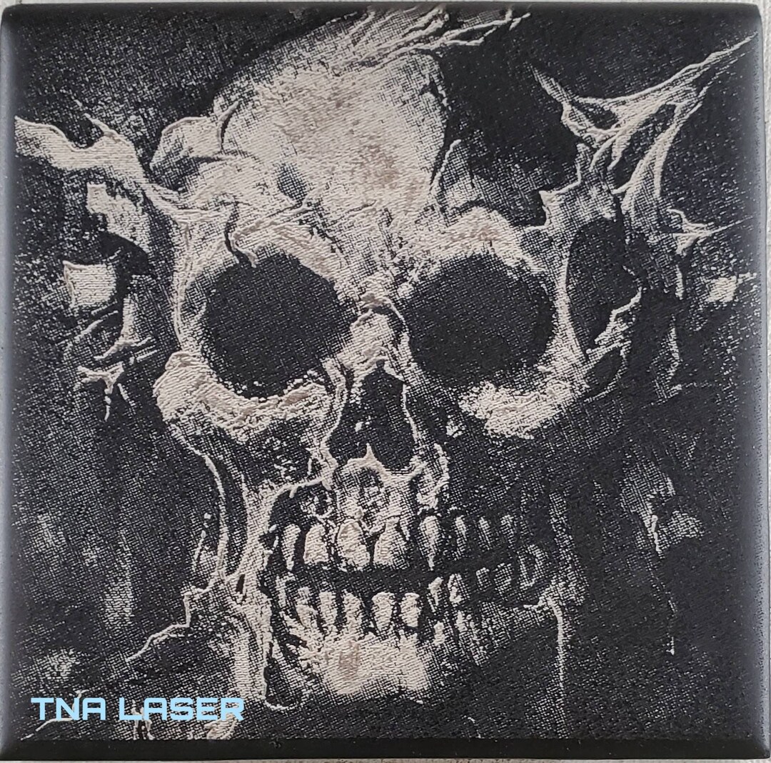 Glowforge Digital Laser Ready Design File - Ceramic Tile Skull - Tile ...