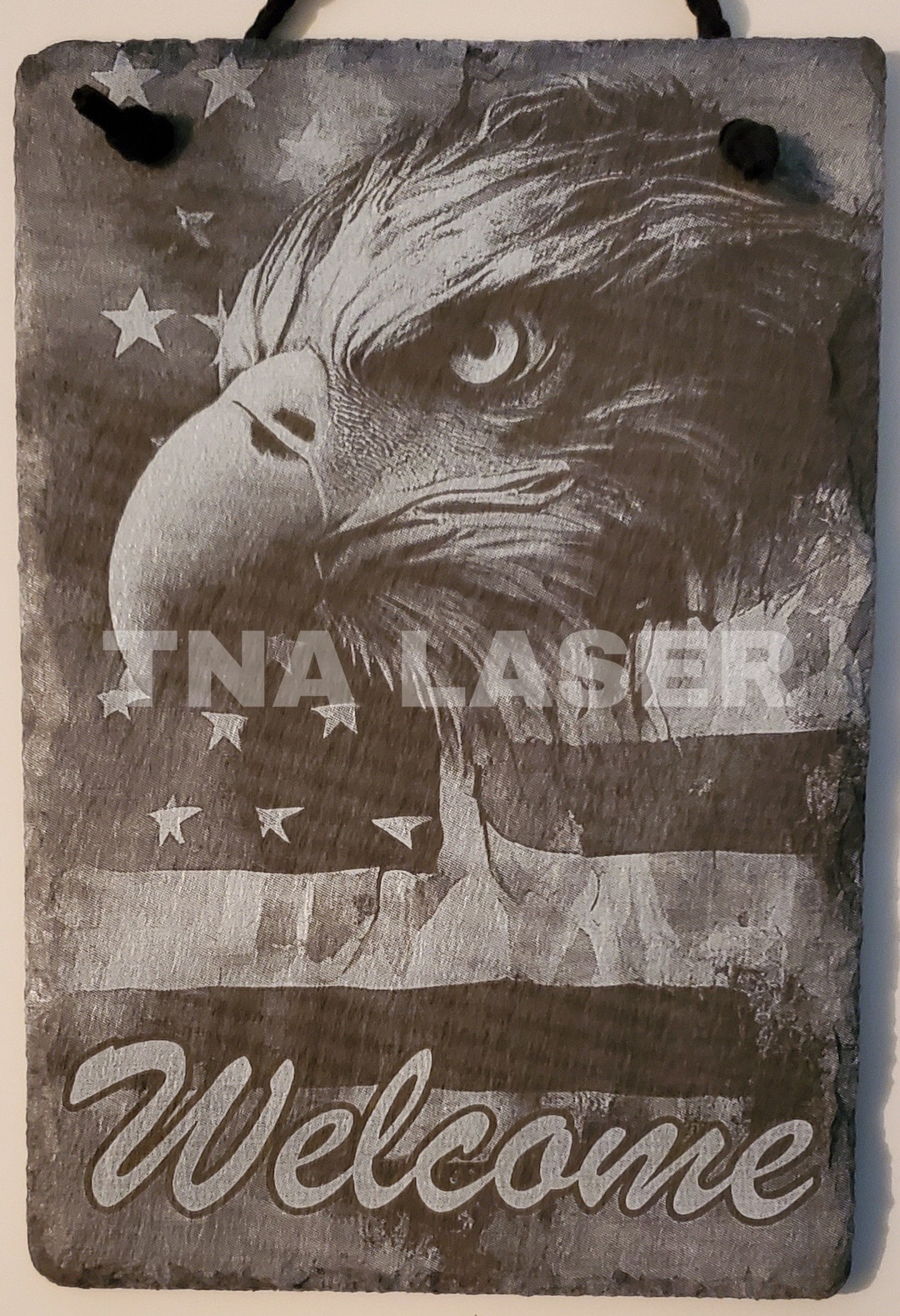 Glowforge Digital Laser Ready Design File - Eagle Painted Slate Welcome ...