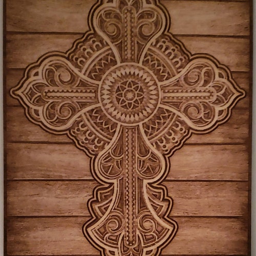 Digital Design File Eagle Cross Glowforge Laser Ready - Etsy