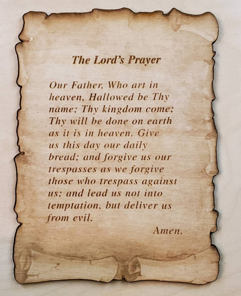 Glowforge ready file 8 x 5.8 The Lords Prayer | Etsy