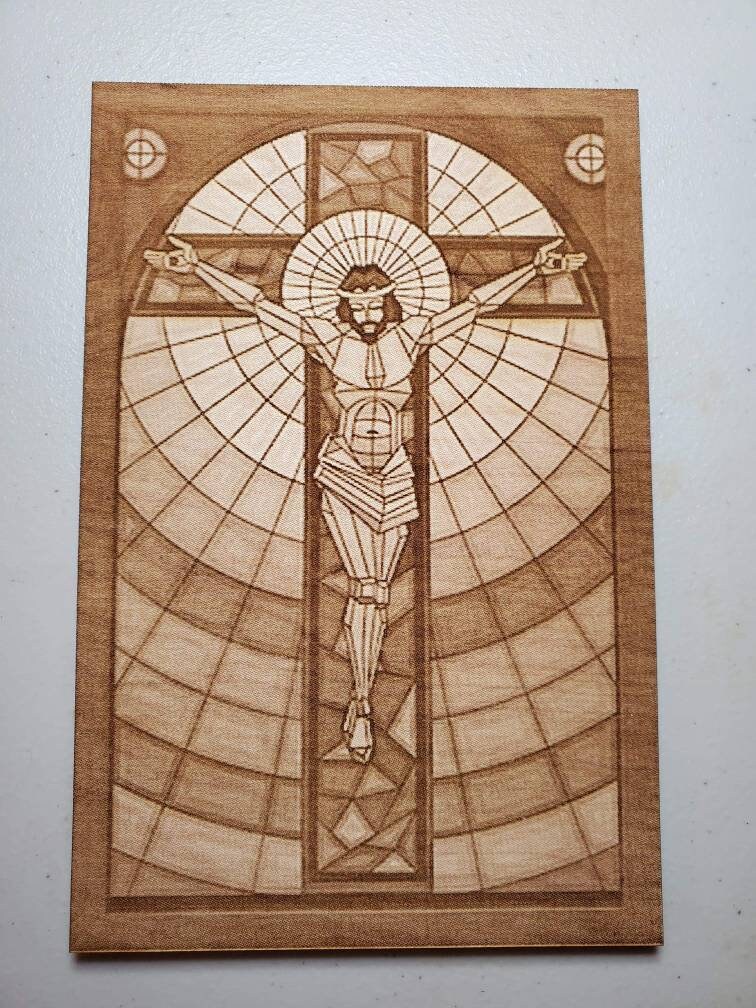 Glowforge Digital Laser Ready Design File - Staind Glass Jesus Cross ...