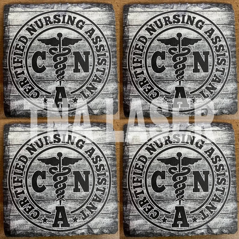 Glowforge Digital Laser Ready Design File - CNA Nurse Painted Slate Coaster Engrave File - PDF ...