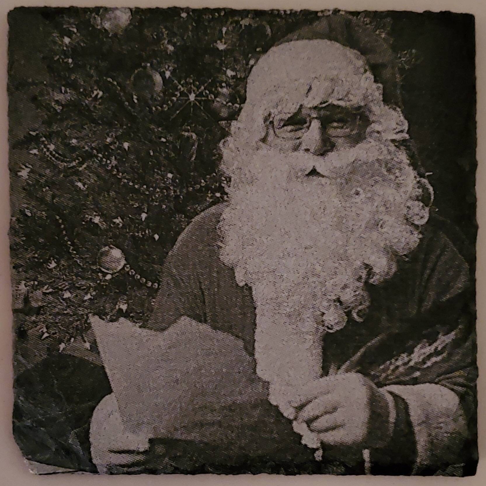 Glowforge Laser Ready Digital File Santa Claus Slate Coaster | Etsy